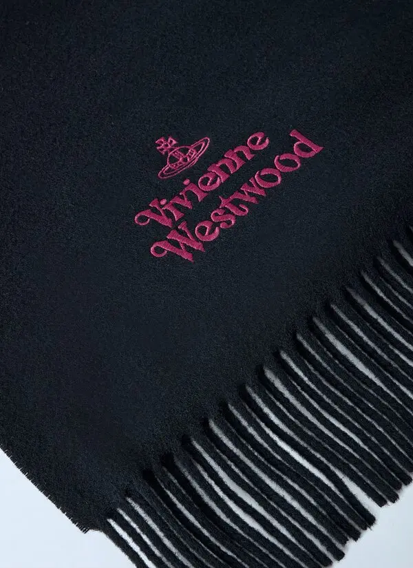 VIVIENNE WESTWOOD Embroidered Fringe Scarf