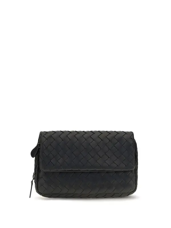 Bottega Veneta Intrecciato Shoulder Bag - Black
