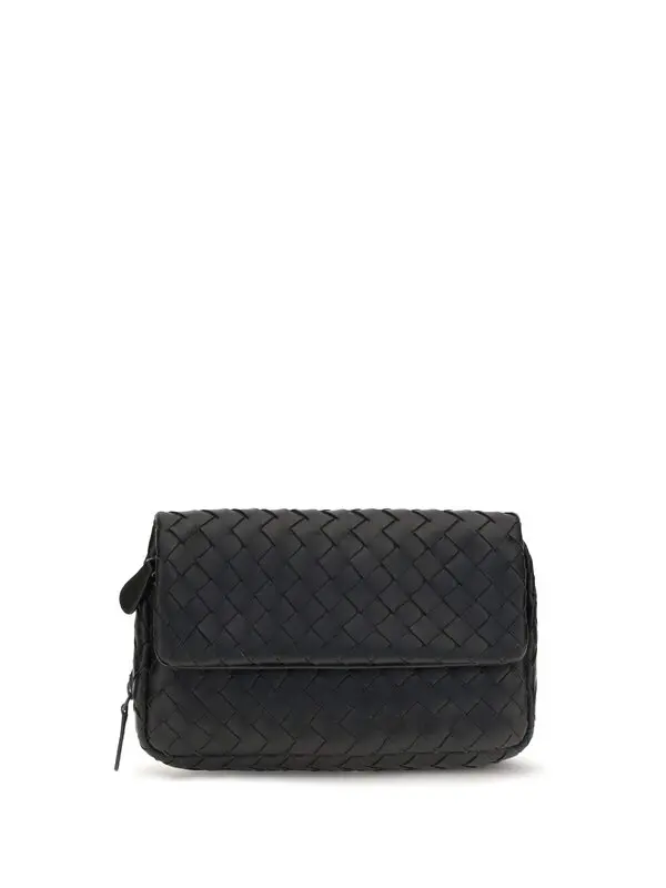 Bottega Veneta Intrecciato Shoulder Bag - Black