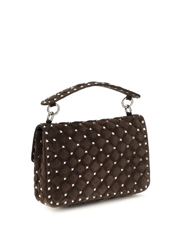Valentino Garavani Medium Rockstud Spike Suede Top Handle Bag