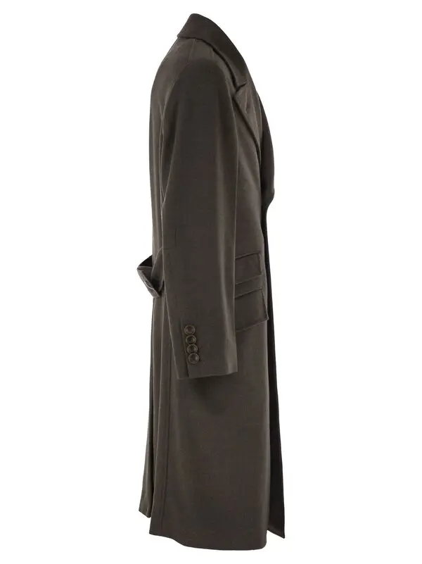 Brunello Cucinelli Double-breasted Pure Wool Tailored Coat