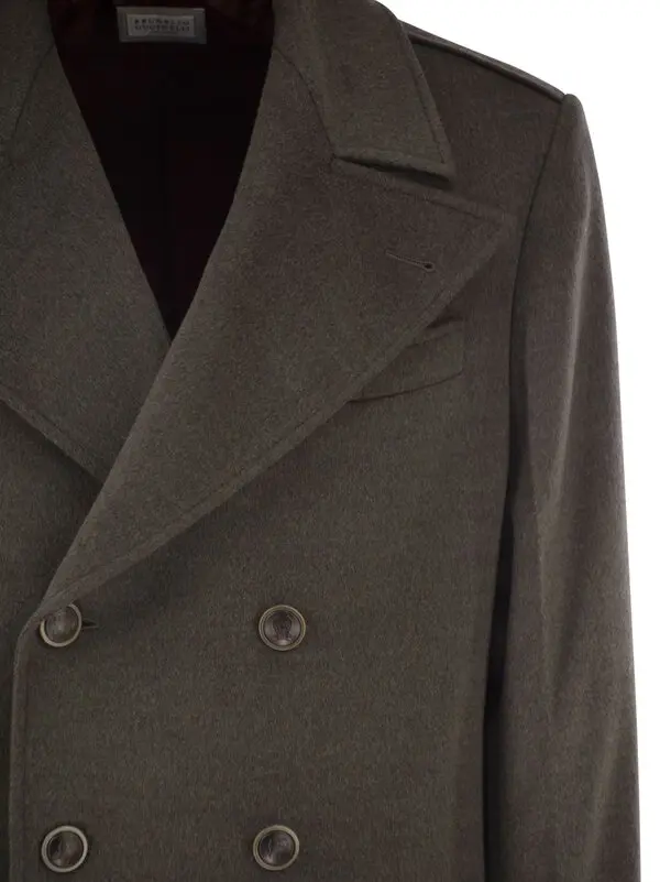 Brunello Cucinelli Double-breasted Pure Wool Tailored Coat