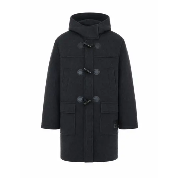 GANNI Logo Wool Peacoat
