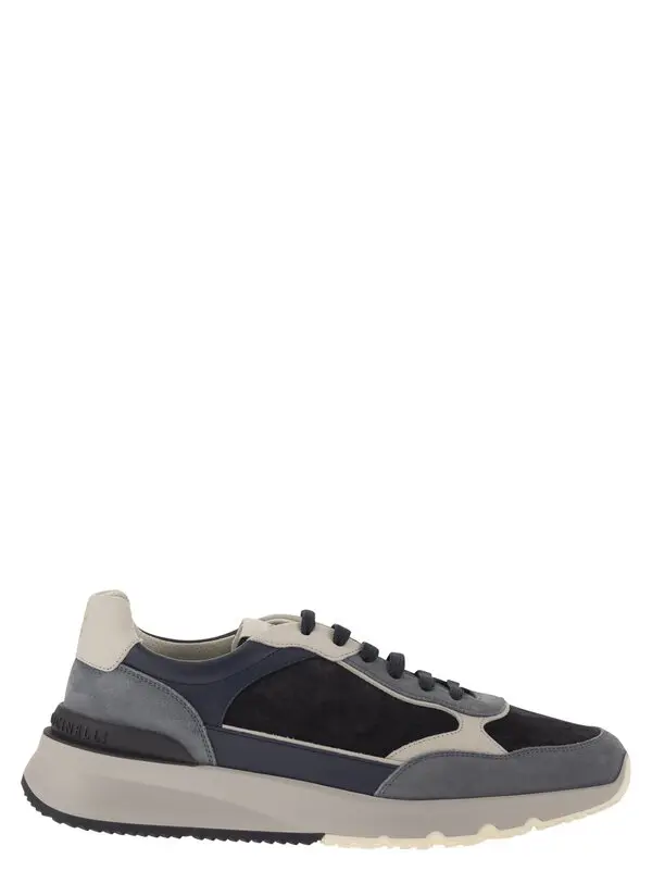 Brunello Cucinelli Multicolour Leather And Suede Runner Sneakers