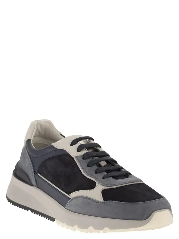 Brunello Cucinelli Multicolour Leather And Suede Runner Sneakers