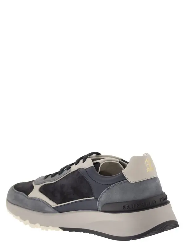 Brunello Cucinelli Multicolour Leather And Suede Runner Sneakers