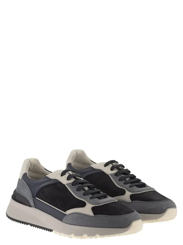 Brunello Cucinelli Multicolour Leather And Suede Runner Sneakers