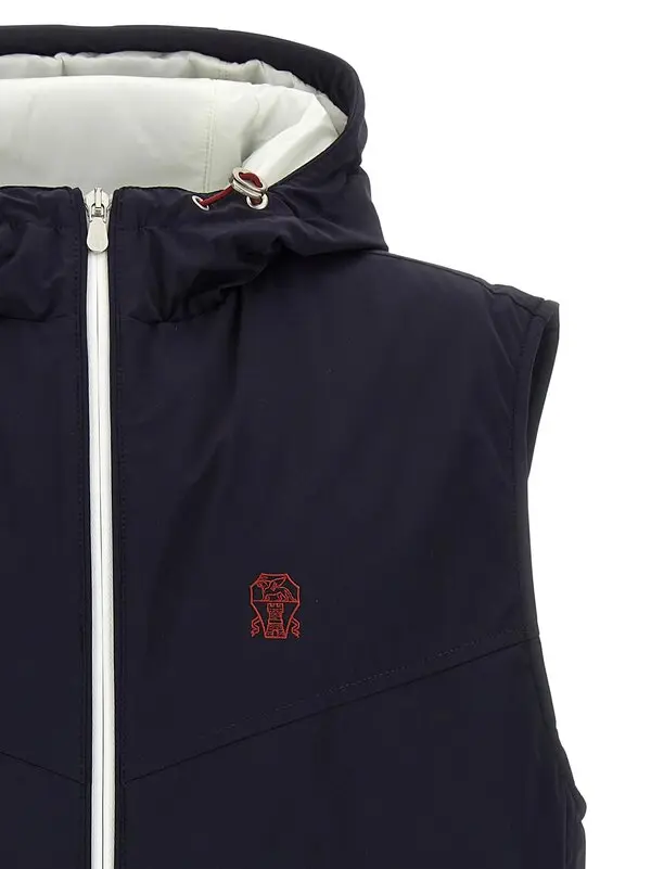 Brunello Cucinelli Hooded Vest - Blue