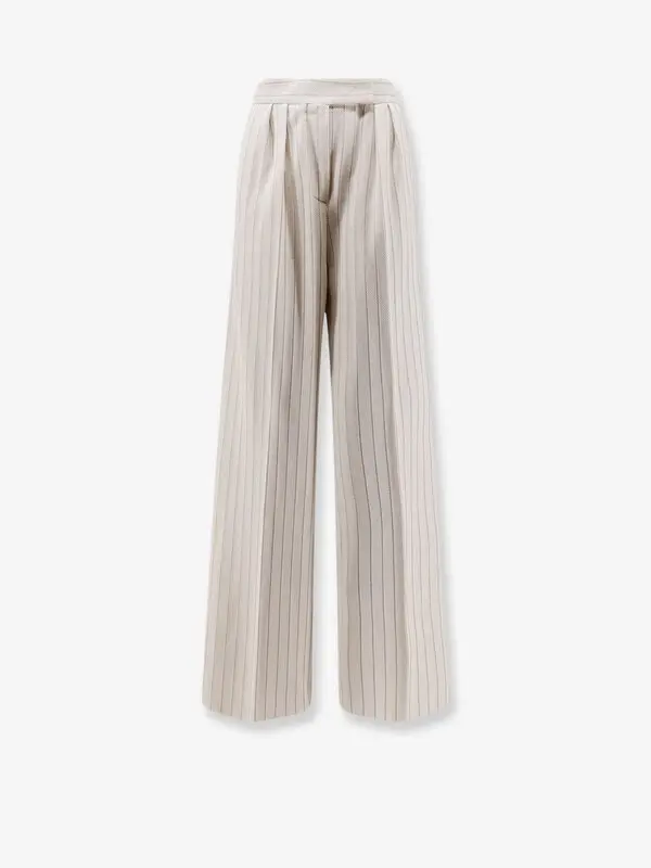 Max Mara Cotton Pinstripe Trousers - Multicolor