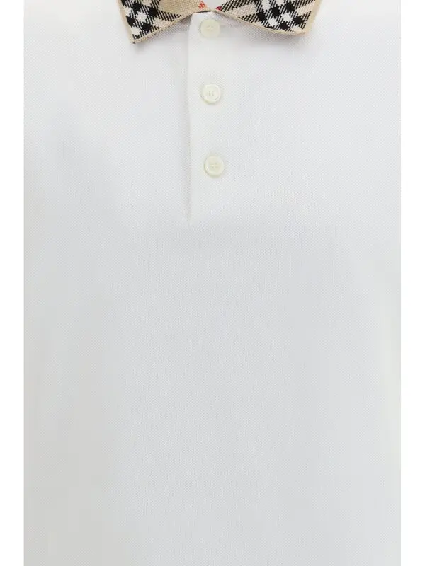Burberry Cotton Check Collar Polo