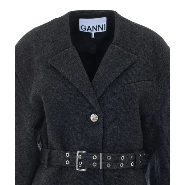 GANNI Wool Peacoat