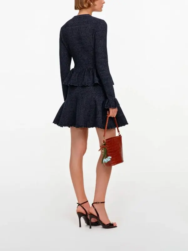 SELF-PORTRAIT Textured Knit Mini Dress