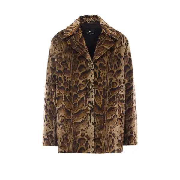 Etro Cropped Velvet Coat - Brown