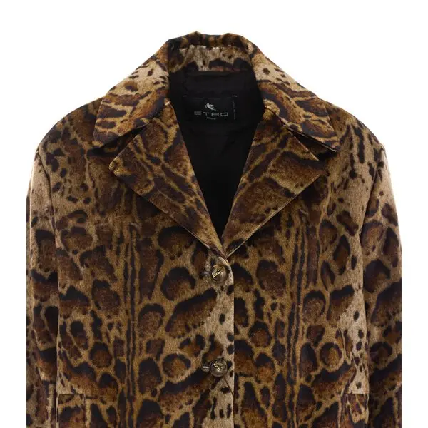 Etro Cropped Velvet Coat - Brown