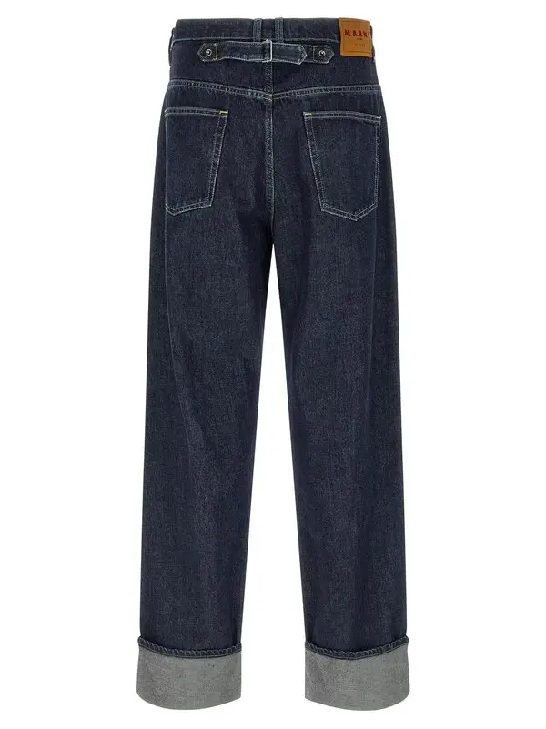 Marni Logo Embroidery Jeans - Blue