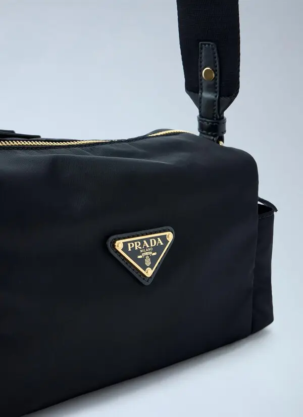 Prada Explore Small Re-nylon And Leather Shoulder Bag - Black