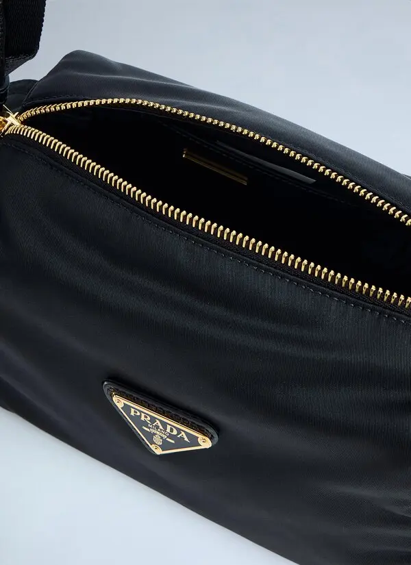 Prada Explore Small Re-nylon And Leather Shoulder Bag - Black