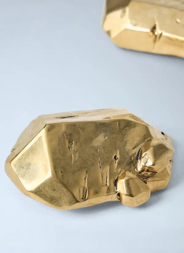 Saint Laurent Faceted Metal Stud Earrings