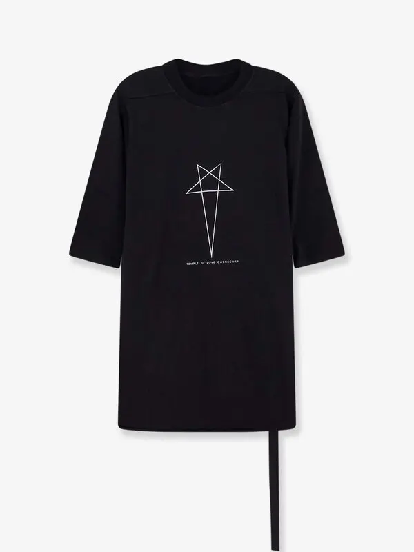 Rick Owens Cotton T-shirt With Logo On The Front