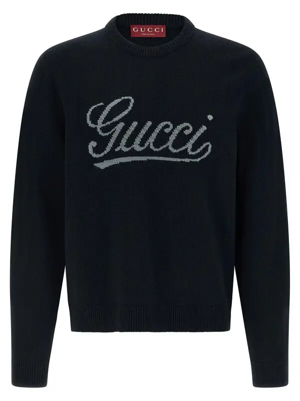 Gucci Logo Intarsia Sweater - Blue