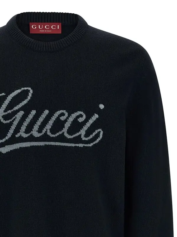 Gucci Logo Intarsia Sweater - Blue