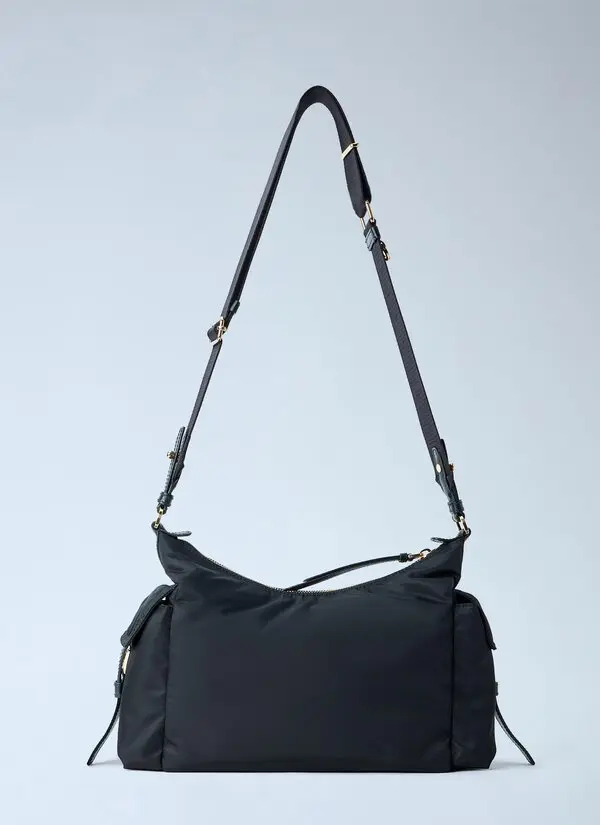 Prada Re-nylon And Leather Shoulder Bag - Black