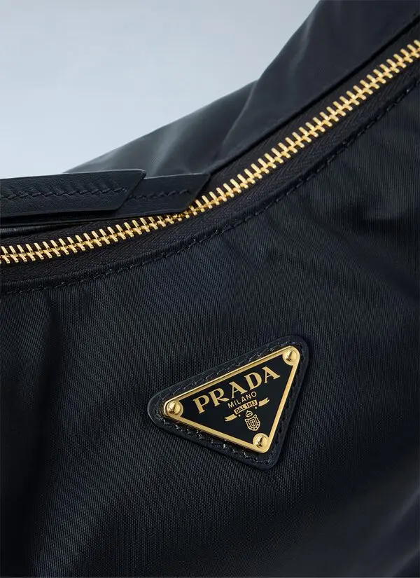 Prada Re-nylon And Leather Shoulder Bag - Black