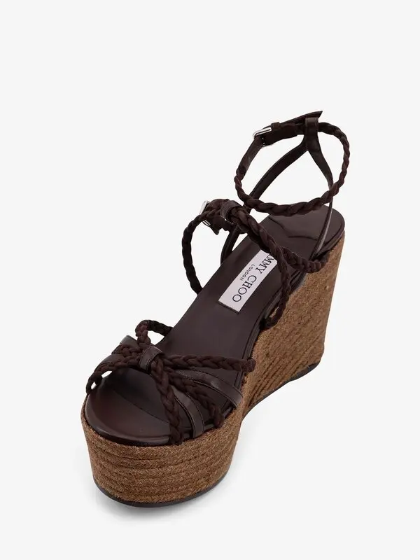 JIMMY CHOO Leather And Raffia Sandals - Multicolor