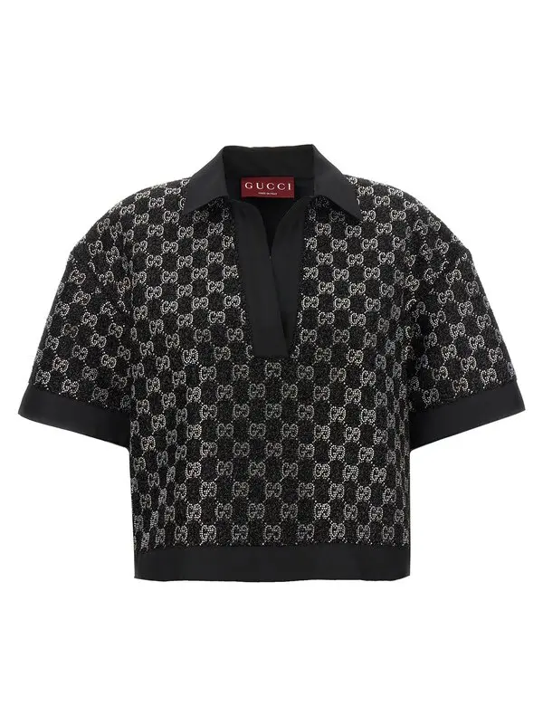 Gucci Gg Crystal Top - Black