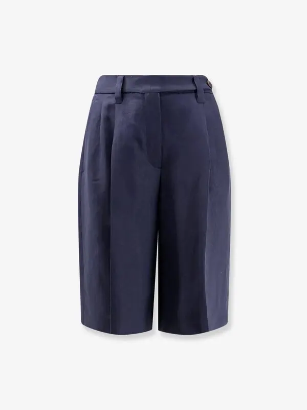 Brunello Cucinelli Viscose And Linen Bermuda Shorts - Multicolor