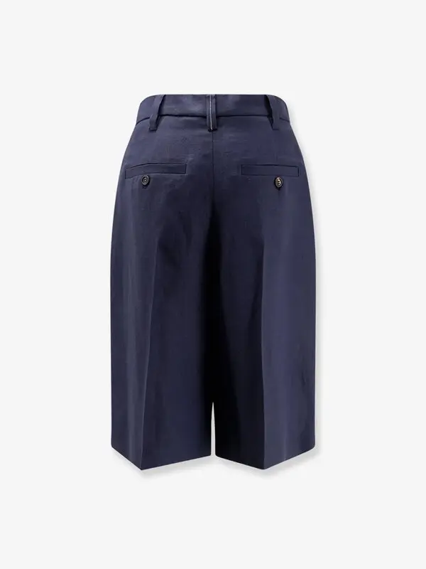 Brunello Cucinelli Viscose And Linen Bermuda Shorts - Multicolor