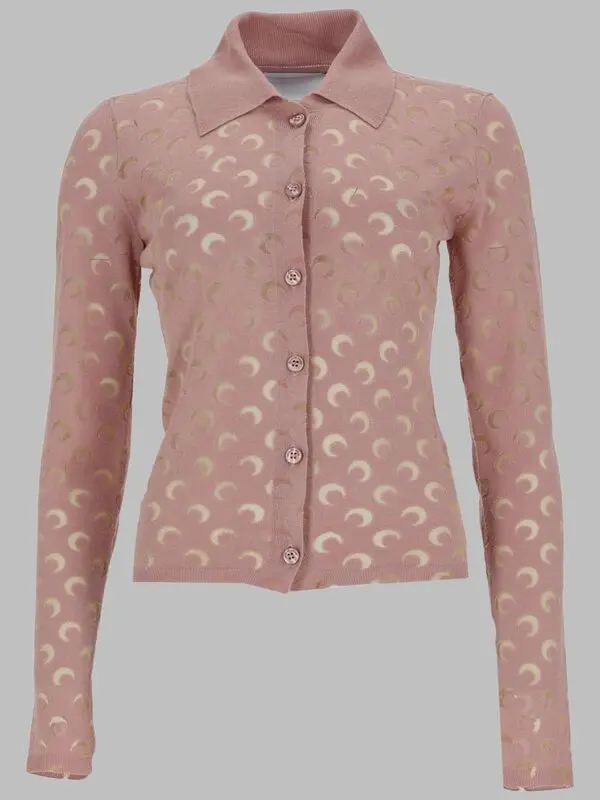 MARINE SERRE Cardigan Moon - Pink