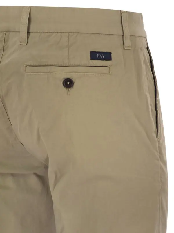 FAY Stretch Gabardine Slim Trousers