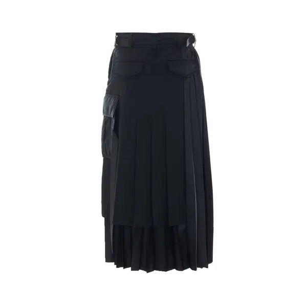 Sacai Pleated Layered Midi Skirt
