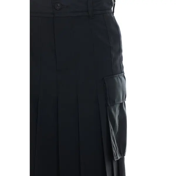 Sacai Pleated Layered Midi Skirt