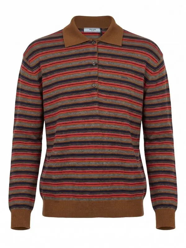 Prada Striped Polo-neck Sweater - Multicolor
