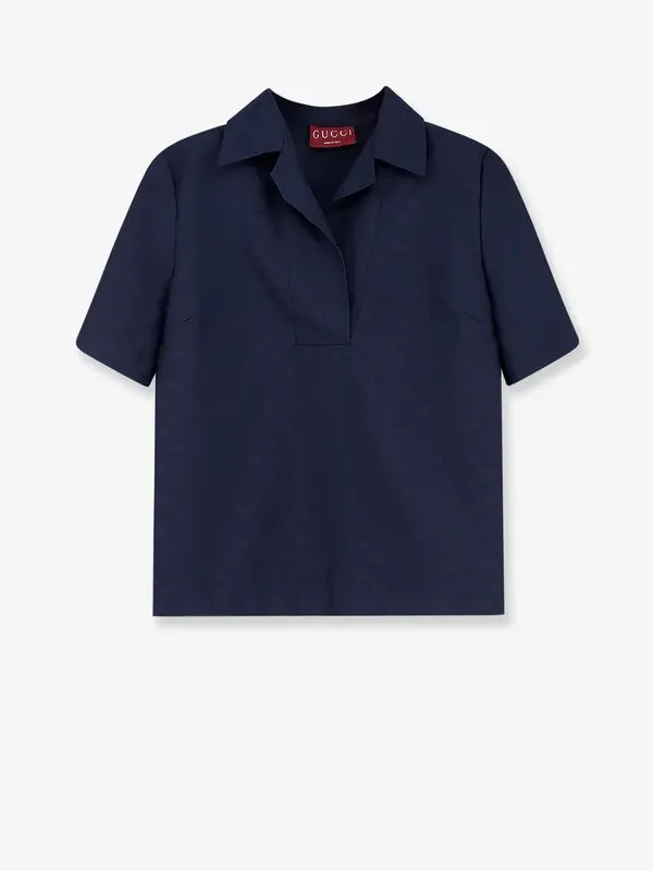 Gucci Fabric Polo Shirt With Gg Pattern - Multicolor