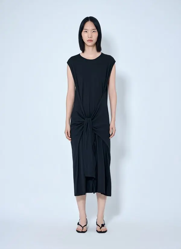TOTEME Tie-waist Jersey Dress - Black