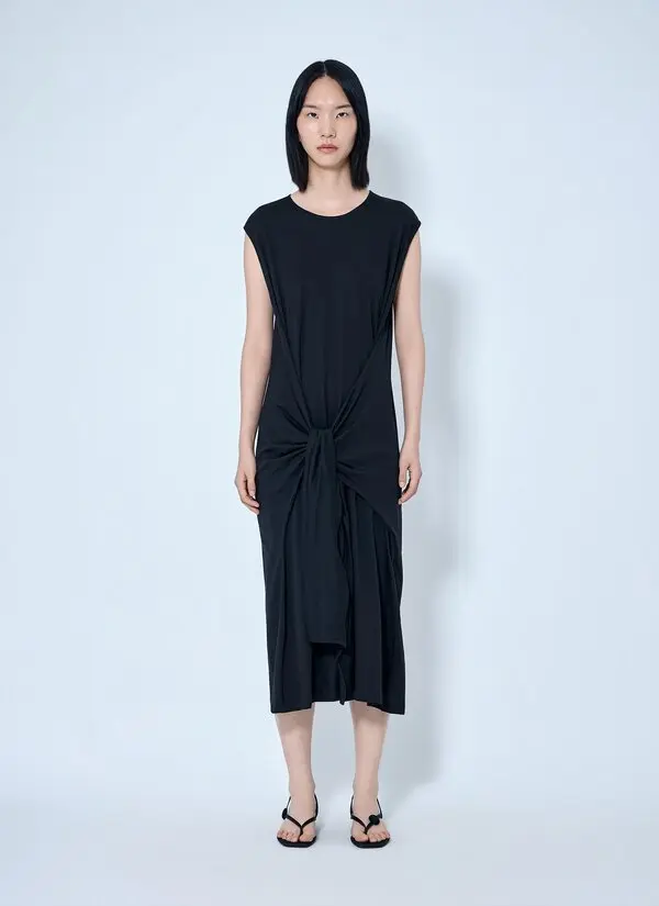 TOTEME Tie-waist Jersey Dress - Black
