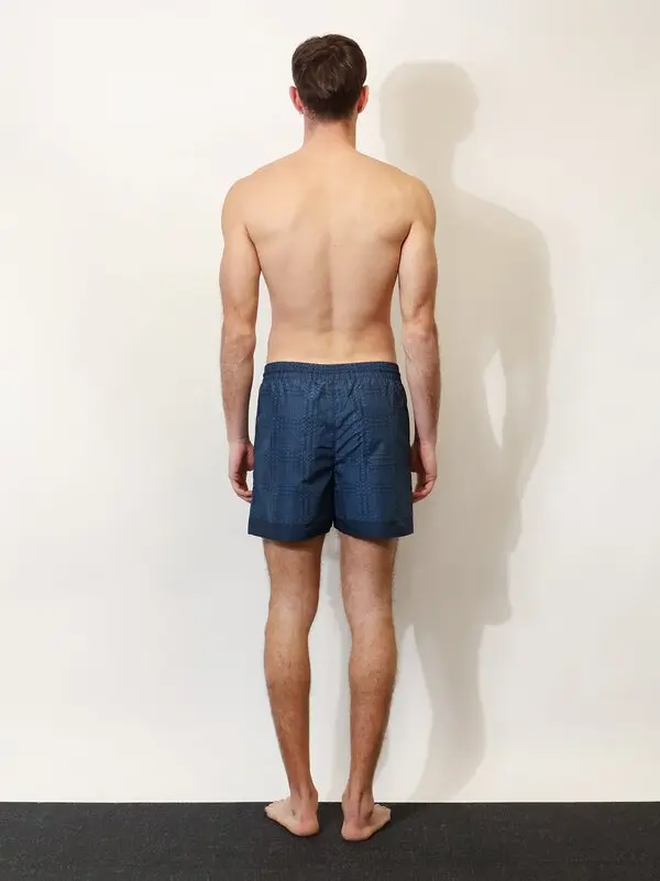 Gucci Nylon Swim Trunks With All-over Incrocio Print