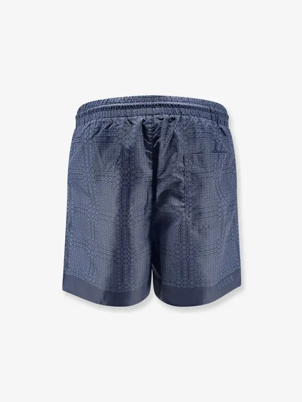 Gucci Nylon Swim Trunks With All-over Incrocio Print