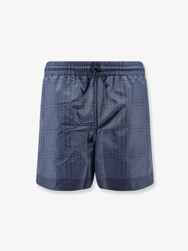 Gucci Nylon Swim Trunks With All-over Incrocio Print - Multicolor