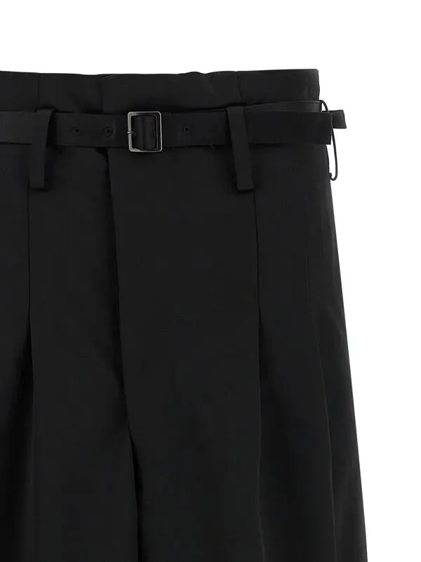 Junya Watanabe High Waist Satin-effect Wool Blend Trousers