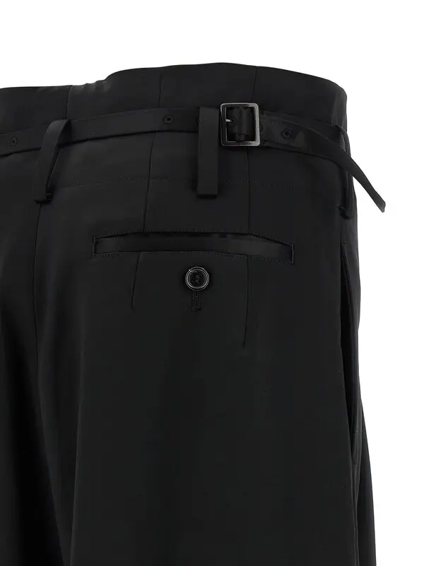 Junya Watanabe High Waist Satin-effect Wool Blend Trousers