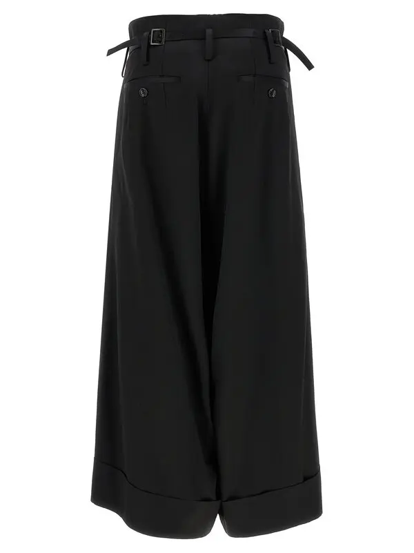 Junya Watanabe High Waist Satin-effect Wool Blend Trousers
