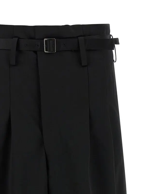 Junya Watanabe High Waist Satin-effect Wool Blend Trousers