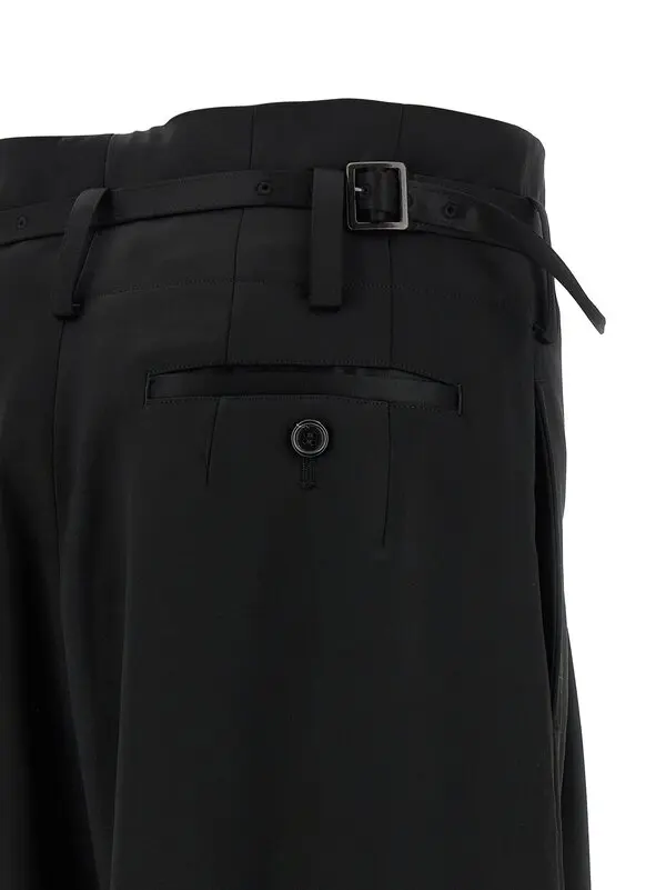 Junya Watanabe High Waist Satin-effect Wool Blend Trousers