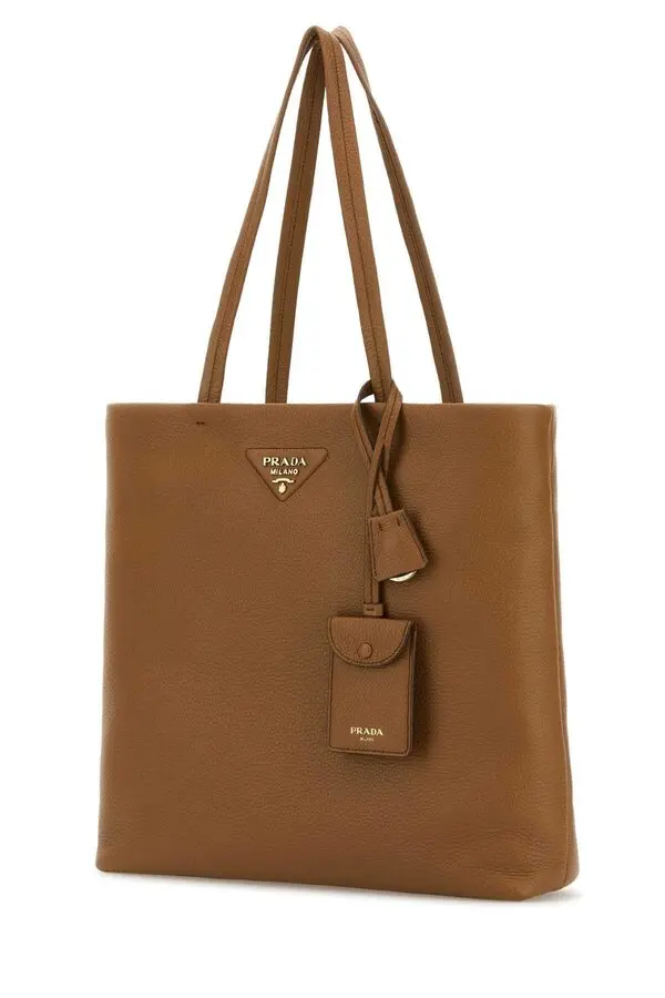 Prada Camel Leather Shopping Bag