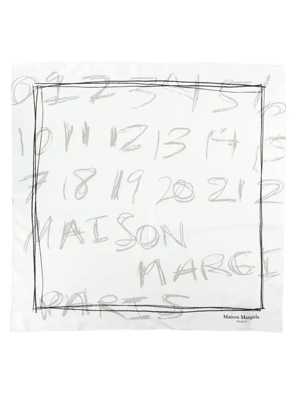 MAISON MARGIELA Foulard In Seta Numerical - White