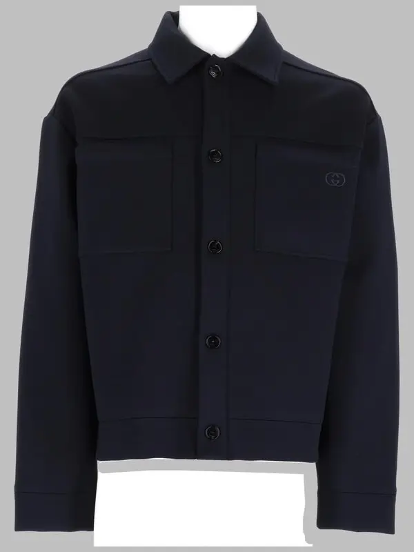 Gucci Cotton Jersey Jacket With Embroidery - Blue